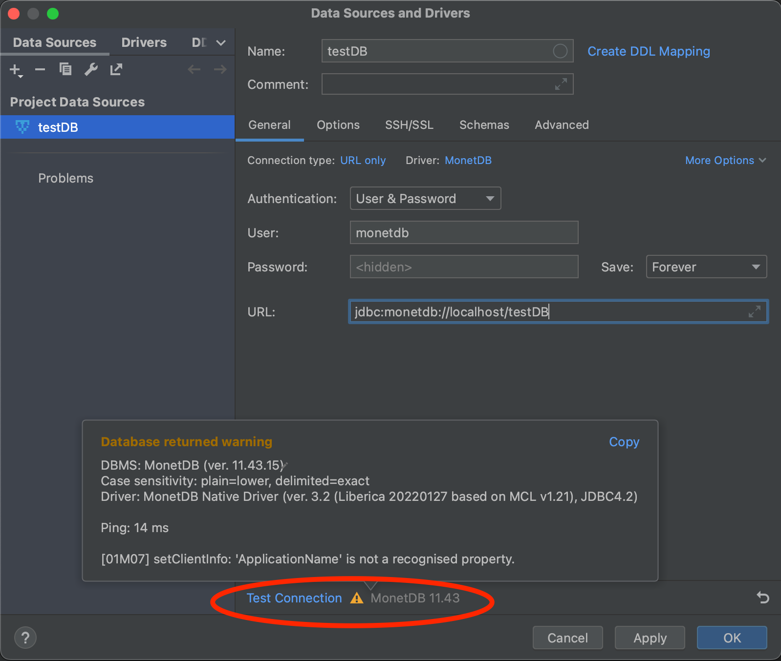DataGrip | MonetDB Docs