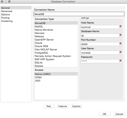 Pentaho | MonetDB Docs